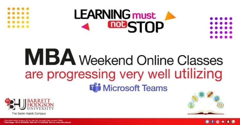 MBA Weekend online classes - Salim Habib University
