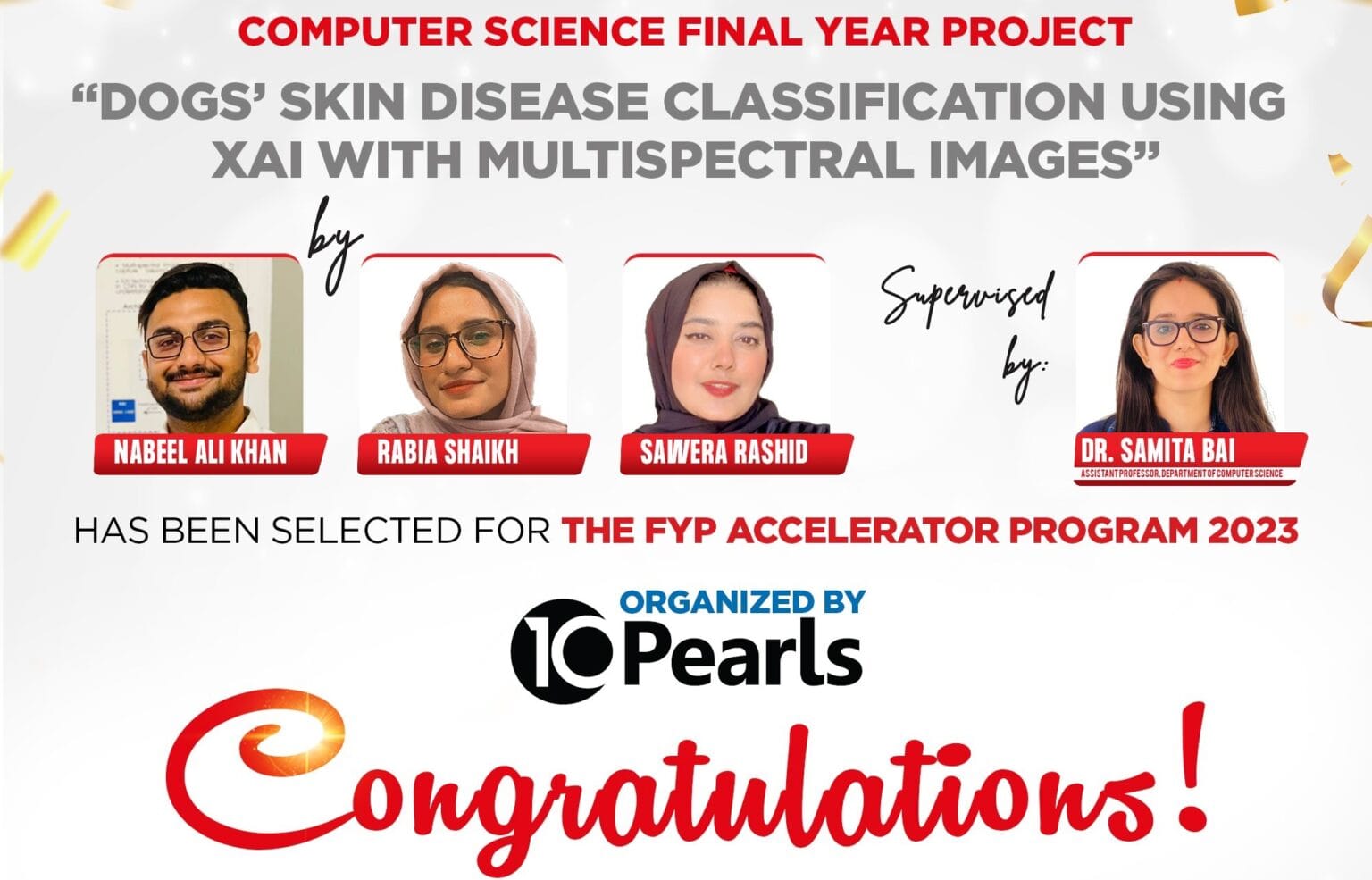 Congratulations to Computer Science Students Nabeel, Rabia and Sawera - Salim Habib University