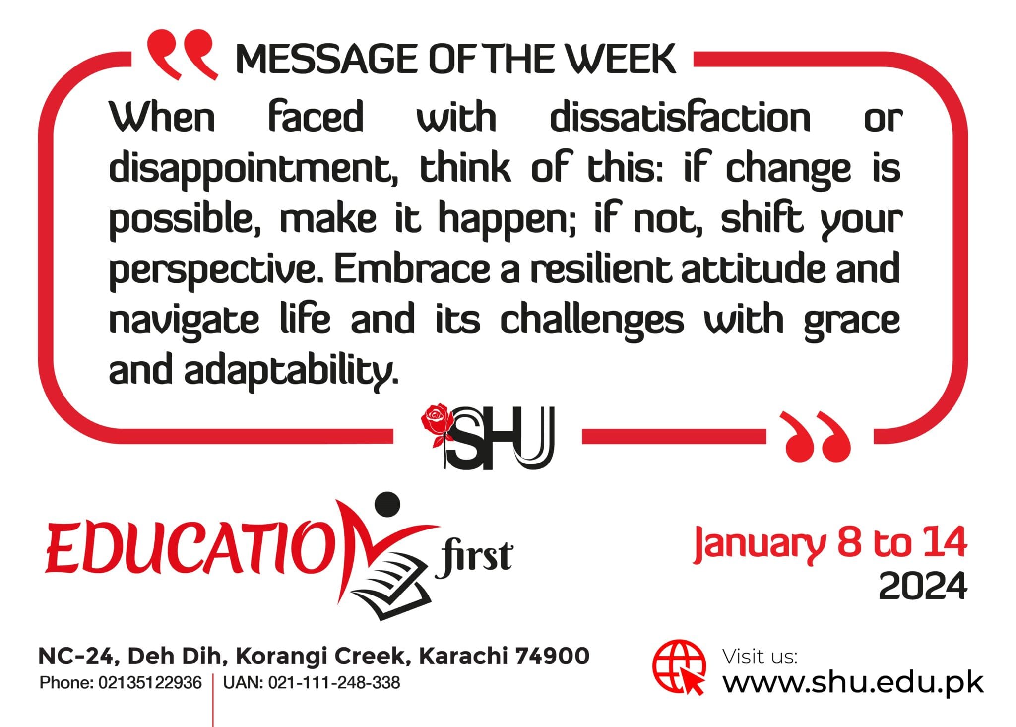 Message of the Week - Salim Habib University