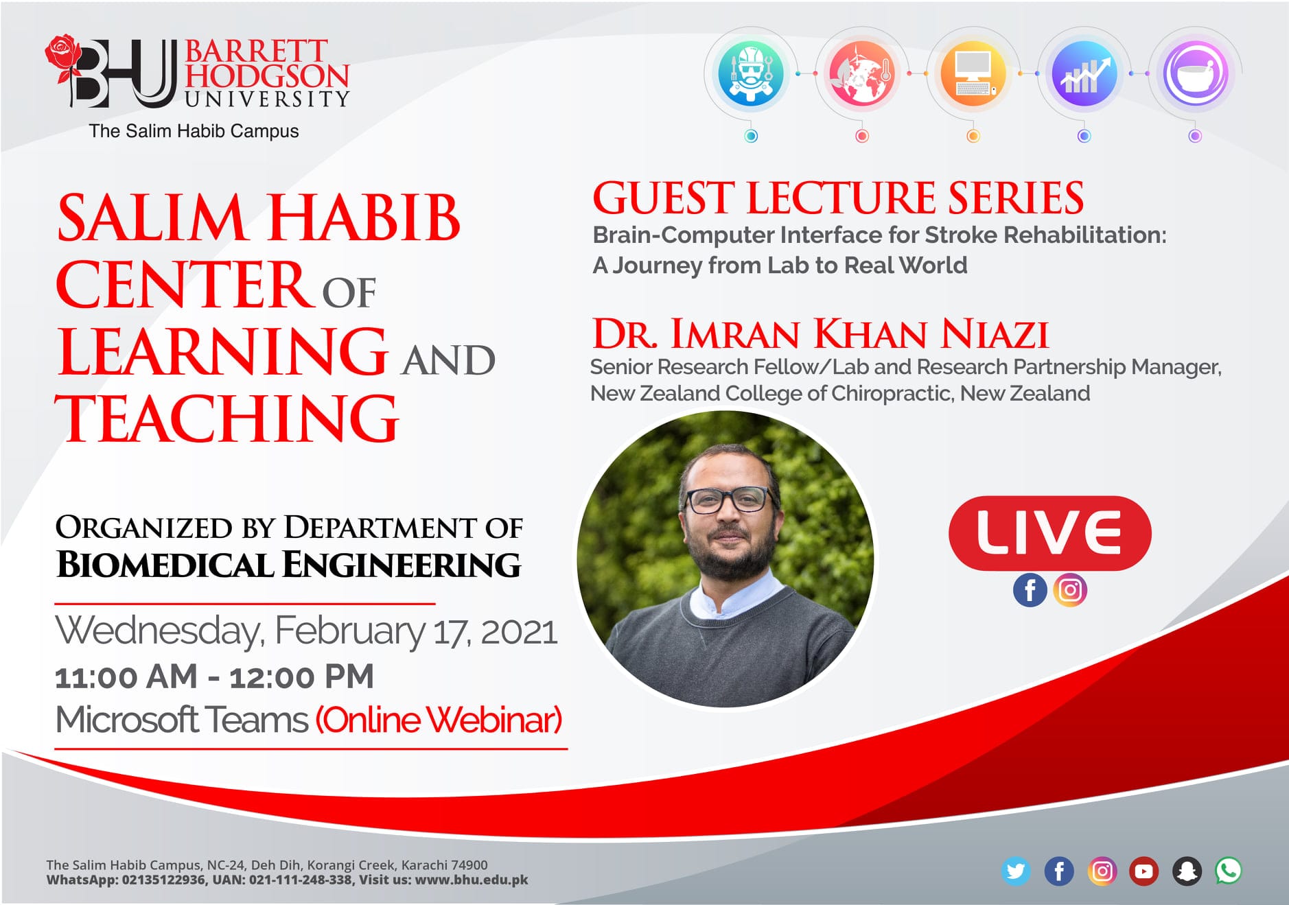 CLT on Brain-computer interface for stroke rehabilitation – Salim Habib University